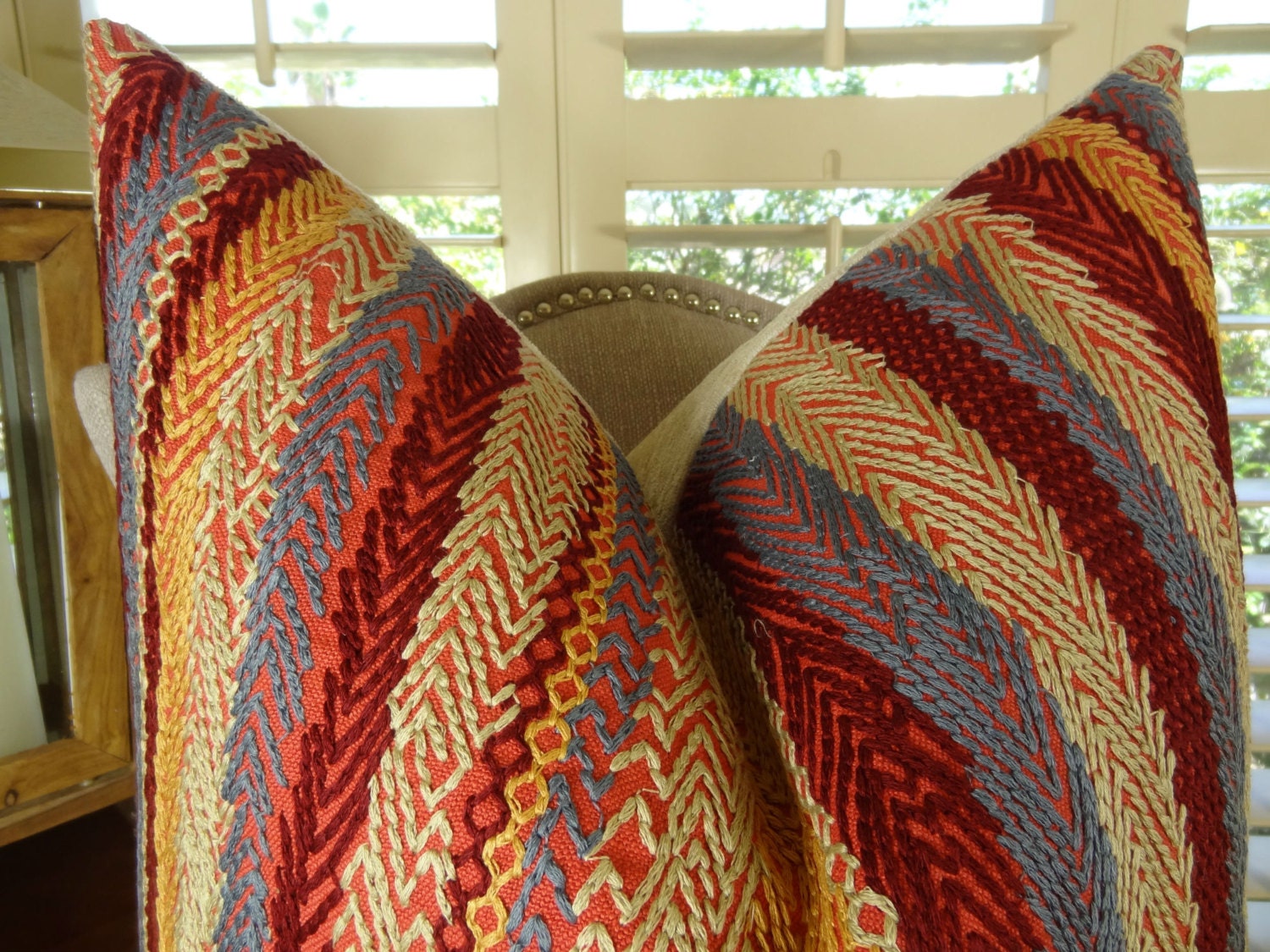 Red Throw Pillow Red Modern Stripe Pillow Cover Red Orange - Etsy