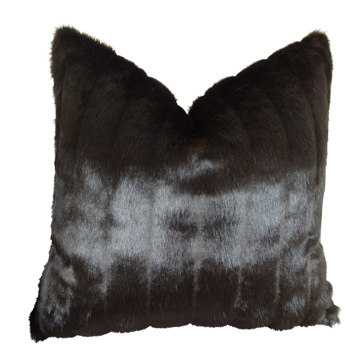 Brown Faux Fur Mink Decorative Pillow Cover - Chocolate Brown Mink Fur ...