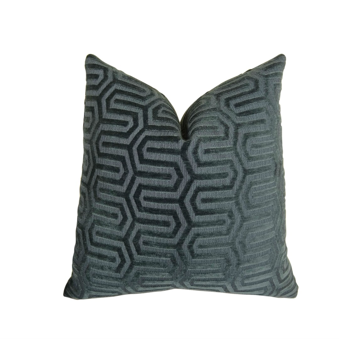 Gray Pillow - Double Sided Geometric Pillow Cover - Modern Charcoal ...