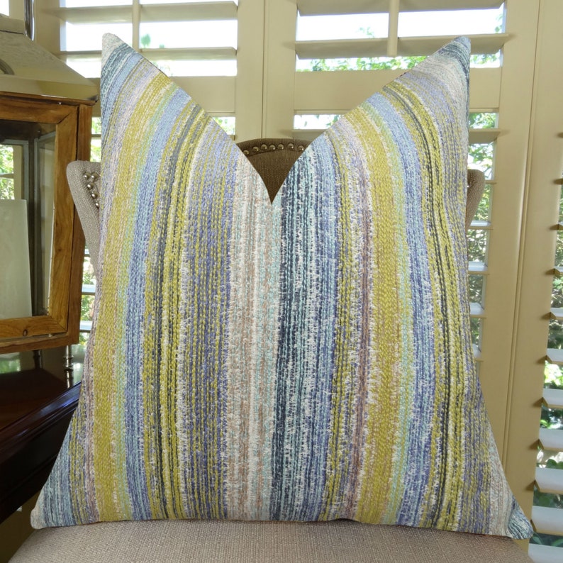 Blue Throw Pillow Citrine Yellow Lavender Blue Taupe Cream - Etsy