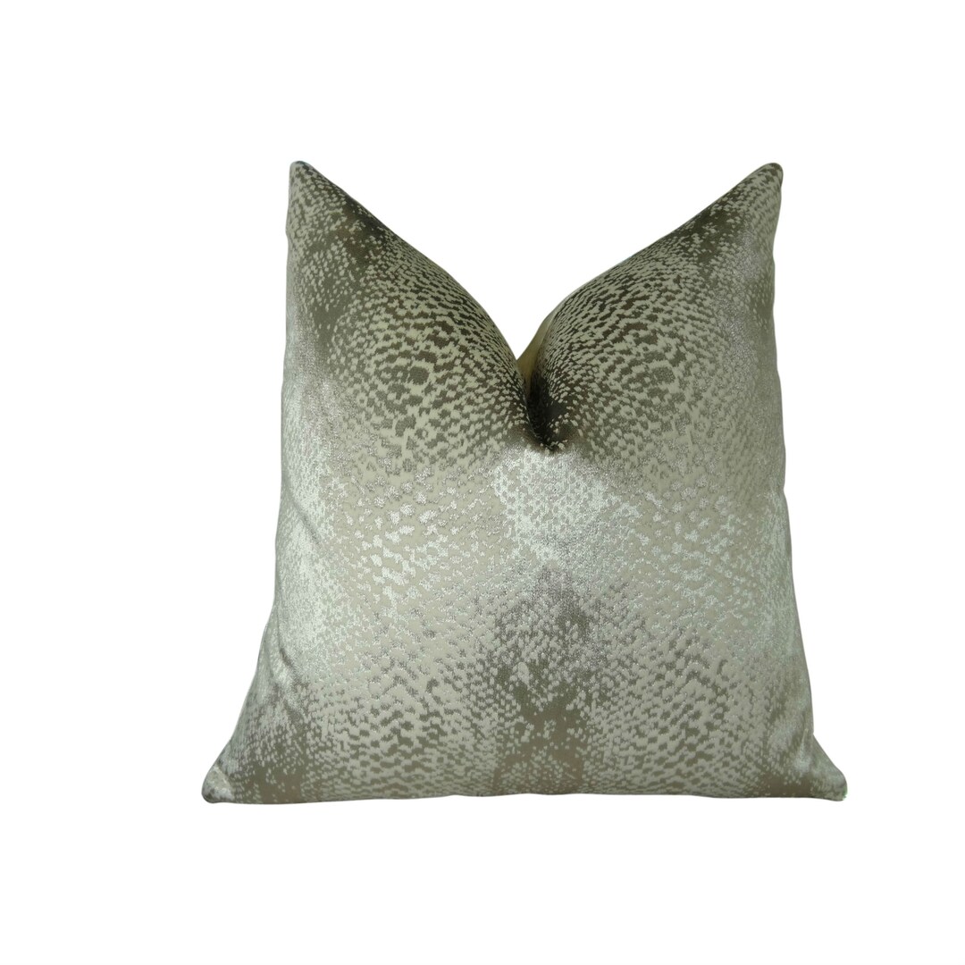 Silver Throw Pillow Cover - Designer Silver Ivory Metallic Pillow ...