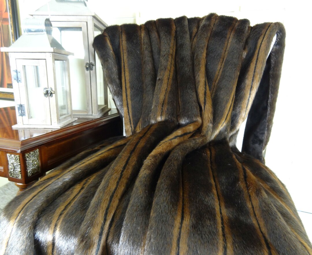 Brown Faux Fur Mink Throw Luxury Brown Mink Fur Throw Blanket ...