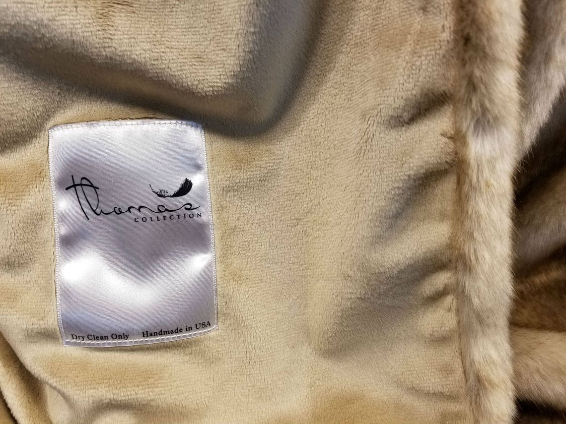 Beige Faux Fur Throw Luxury Sable Mink Faux Fur Throw | Etsy