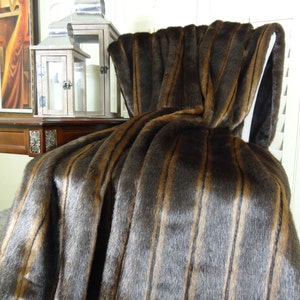 Brown Faux Fur Mink Throw Luxury Brown Mink Fur Throw Blanket ...