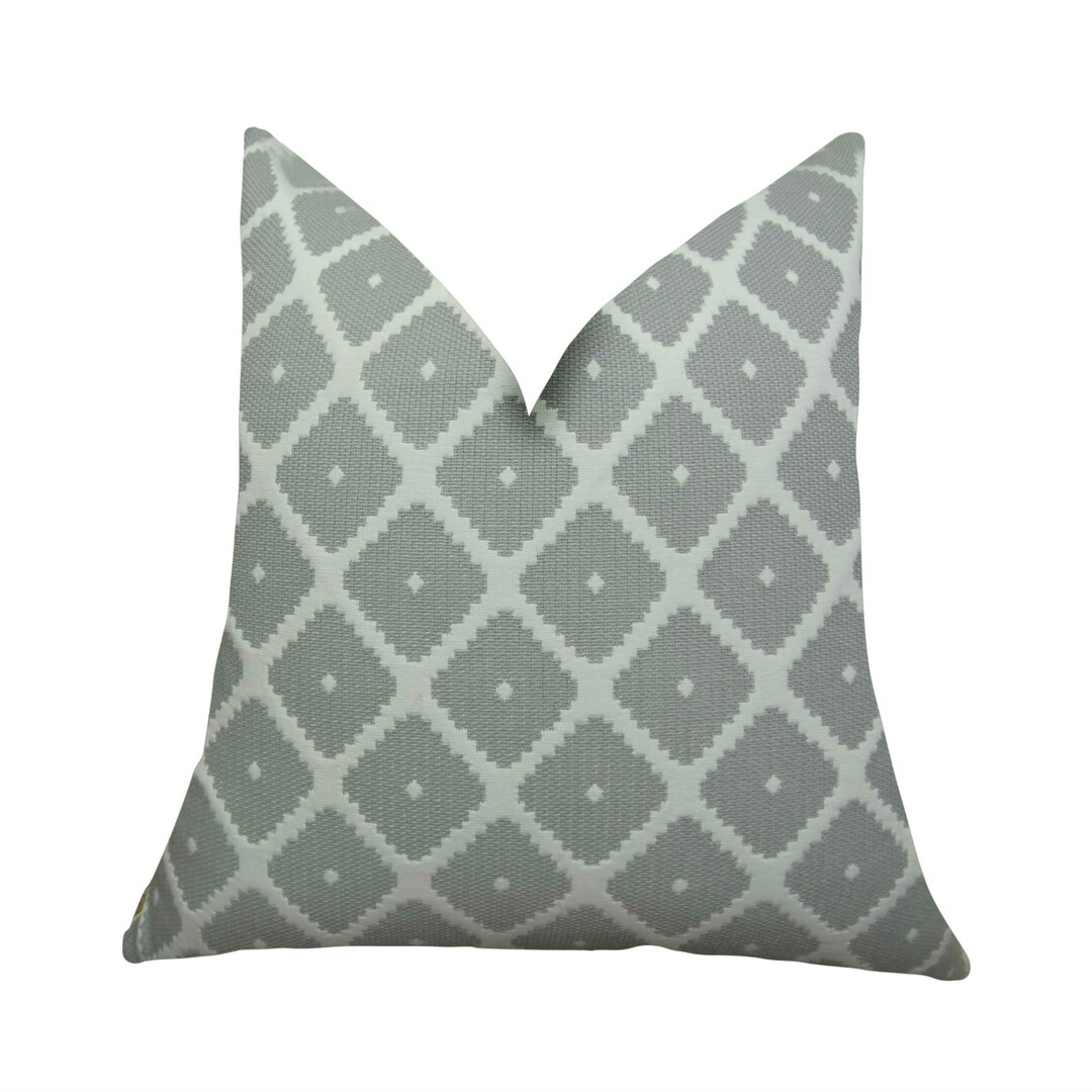 Grey Pillow Cover - Gray Decorative Pillow - Grey White Geometric ...