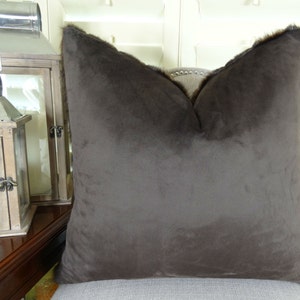 Brown Faux Fur Mink Decorative Pillow Cover - Chocolate Brown Mink Fur ...