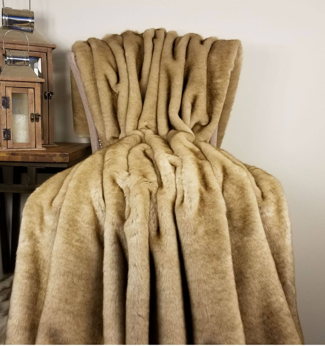 Beige Faux Fur Throw Luxury Sable Mink Faux Fur Throw - Etsy