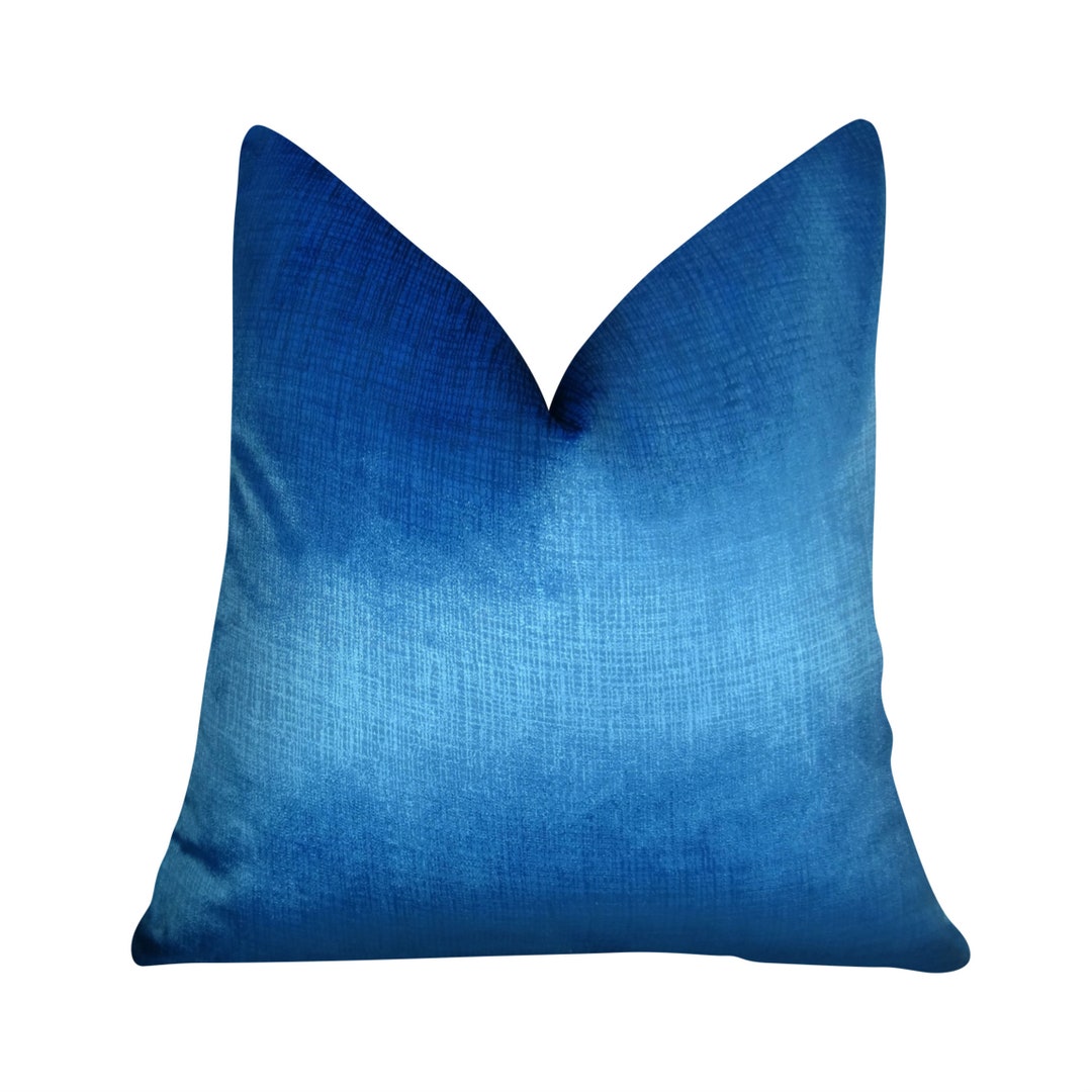 Metallic Blue Pillow Cover - Designer Decorative Blue Pillow - Metallic ...