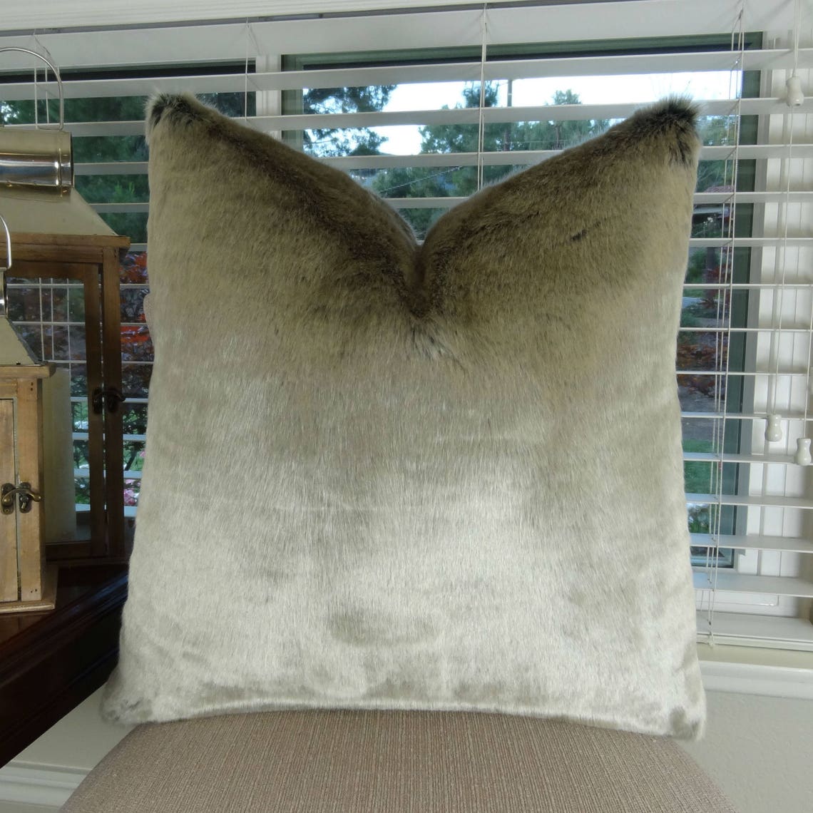 Tissavel Silver Gray Faux Fur Throw Pillow Cover Silver Fur - Etsy