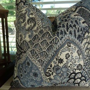 Navy Blue Pillow - Blue Navy Greige Pillow Cover - Light Dark Blue ...