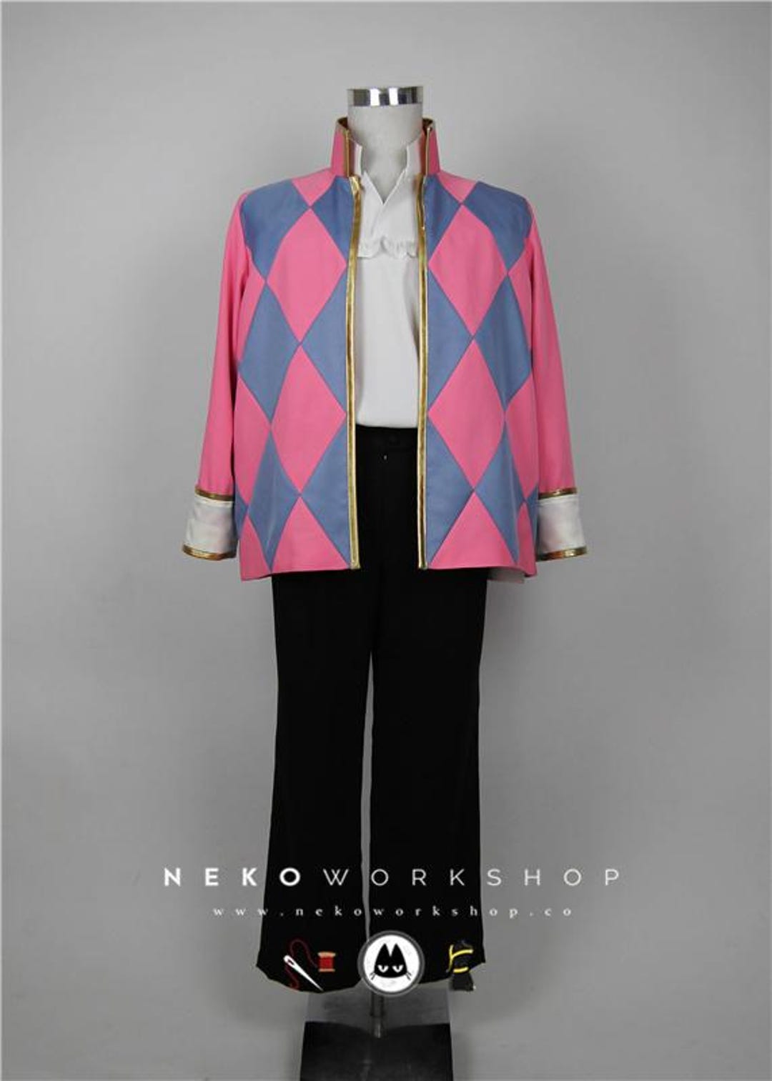 Diamond Pattern Jacket | White Shirt | Black Waist Pants - Etsy