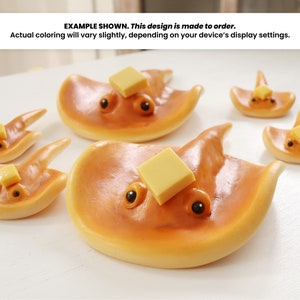 Sea Flapjack Figurines Tiny, Stingray Pancake Polymer Clay Animals 2 ...