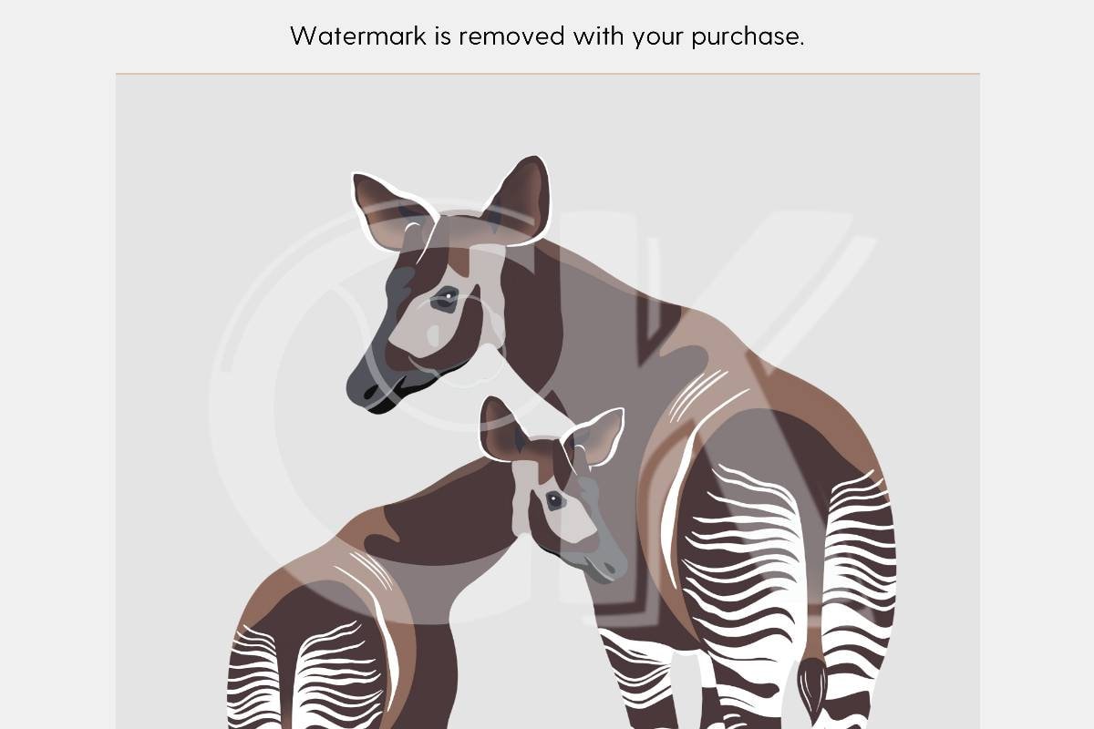 Okapi Print Exotic Animal Wall Art ft. Original Digital | Etsy