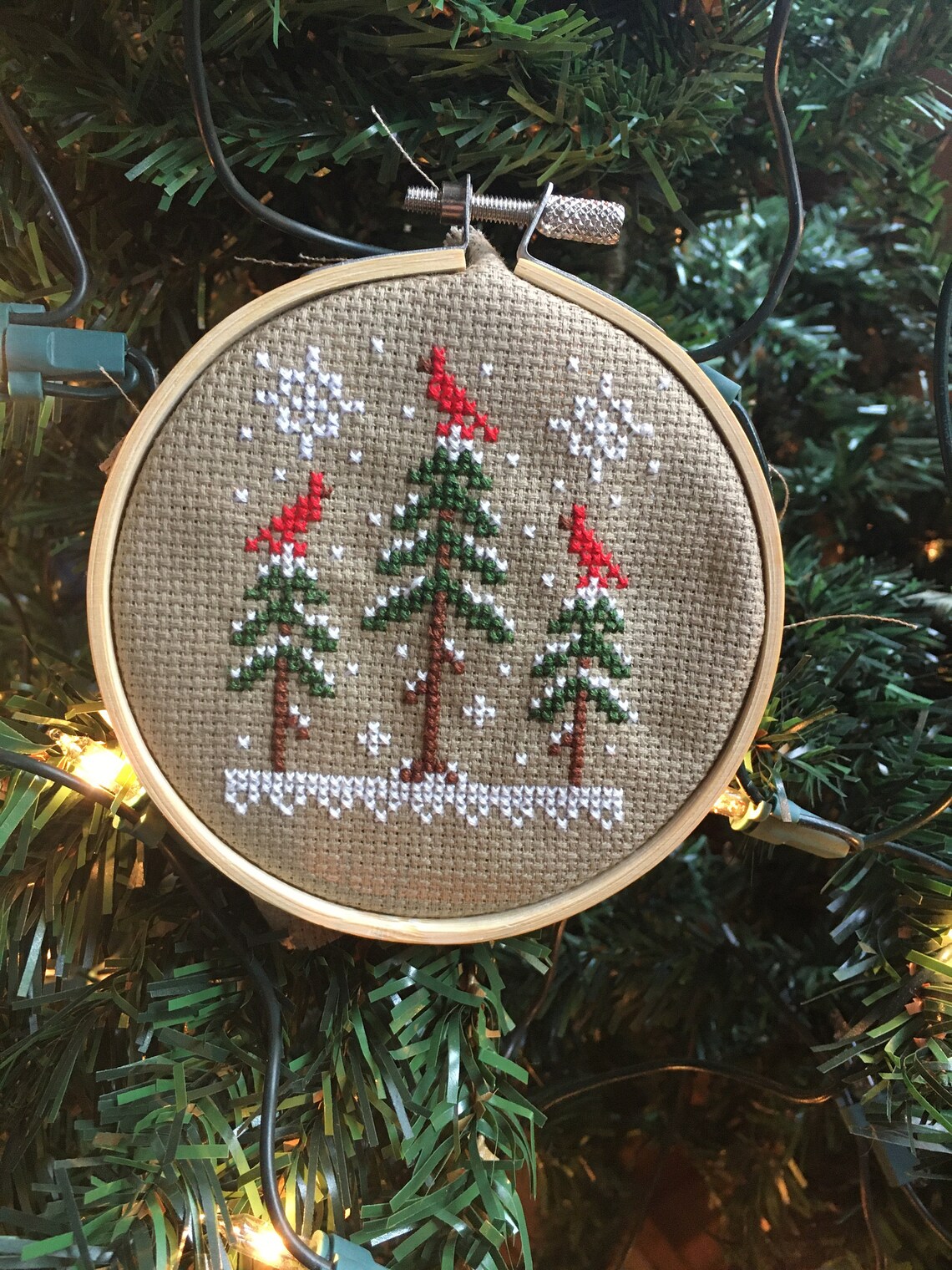 Christmas Cardinals Cross Stitch Handmade Traditional Christmas ...