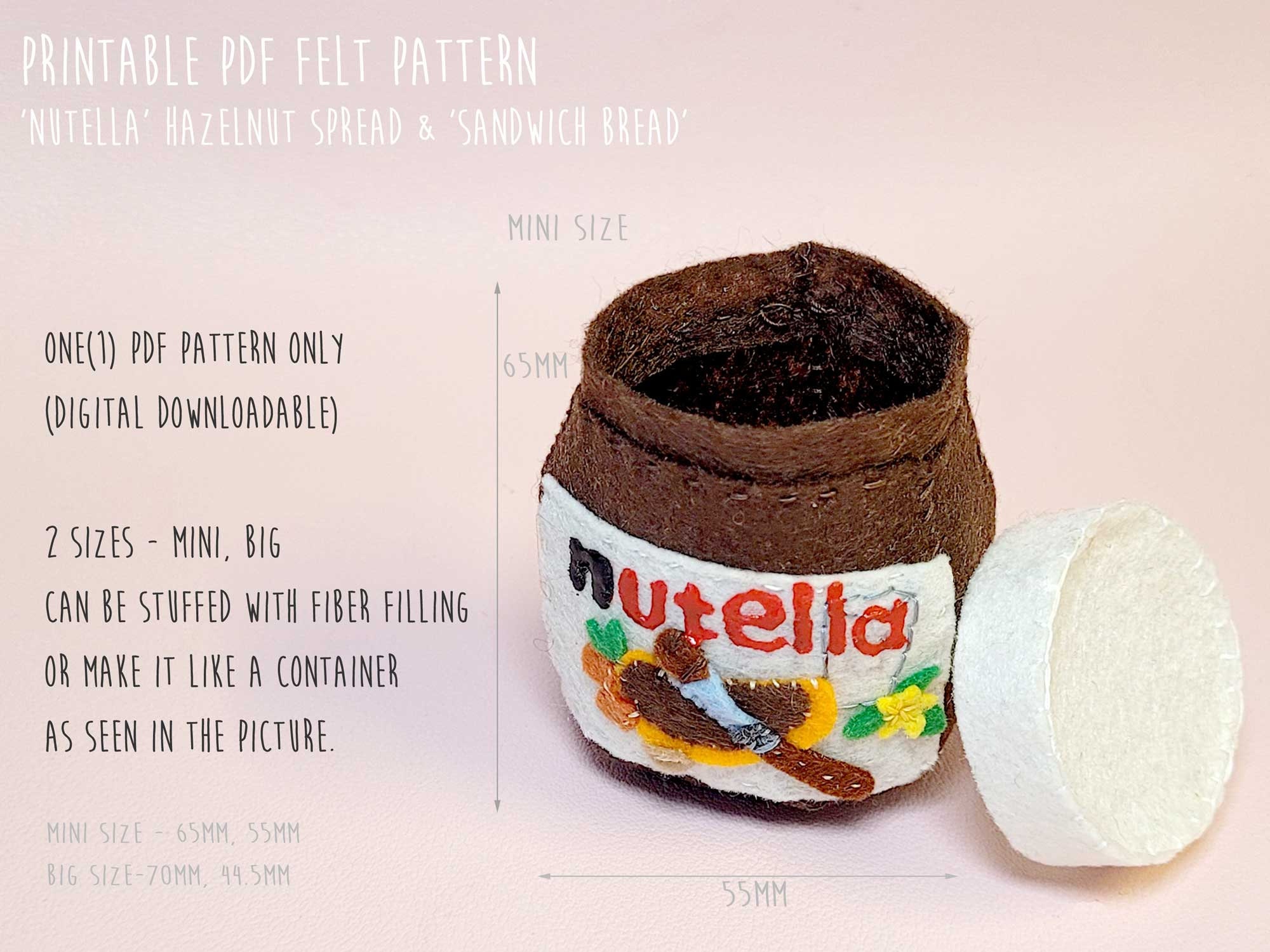 Felt Nutella Making Digital Pattern Downloadable, Felt Food Making ...