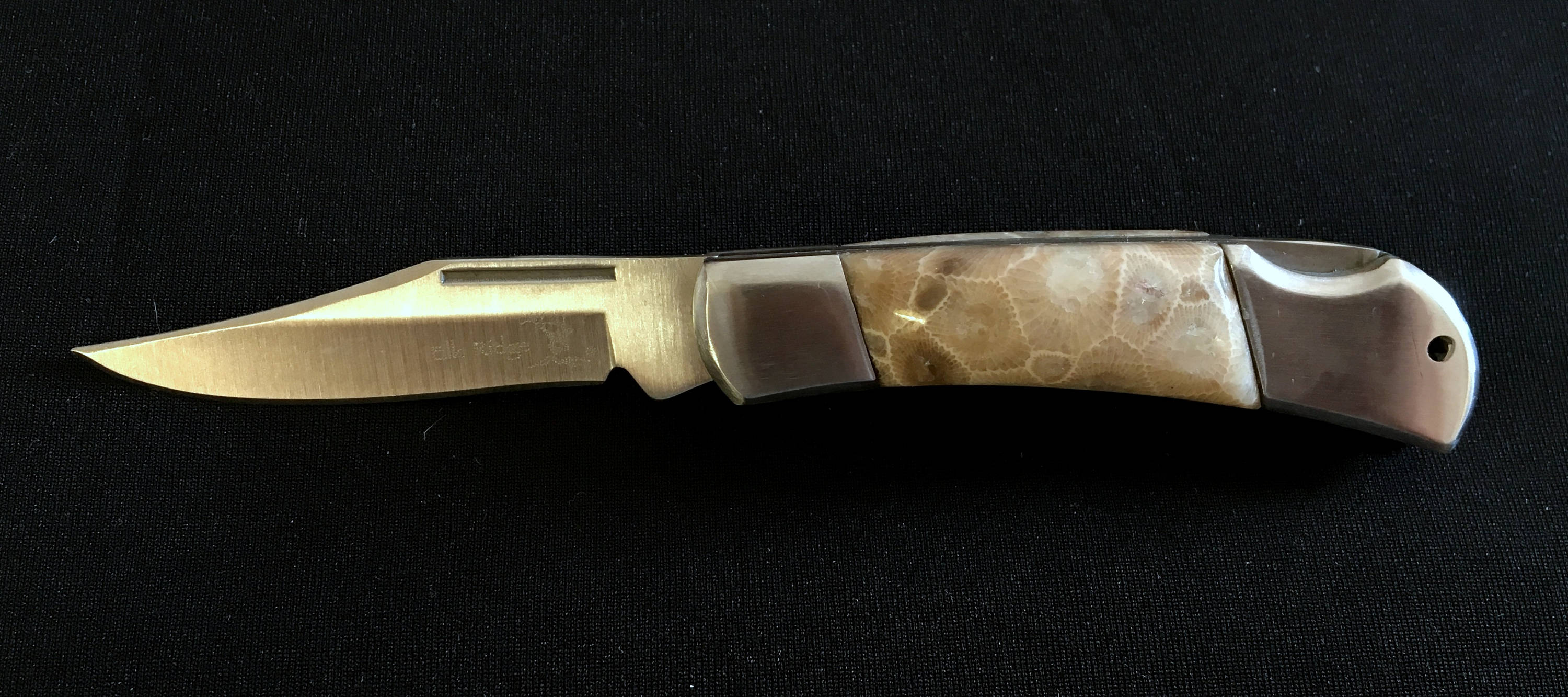 Pocket Knife with Petoskey Stone Handles