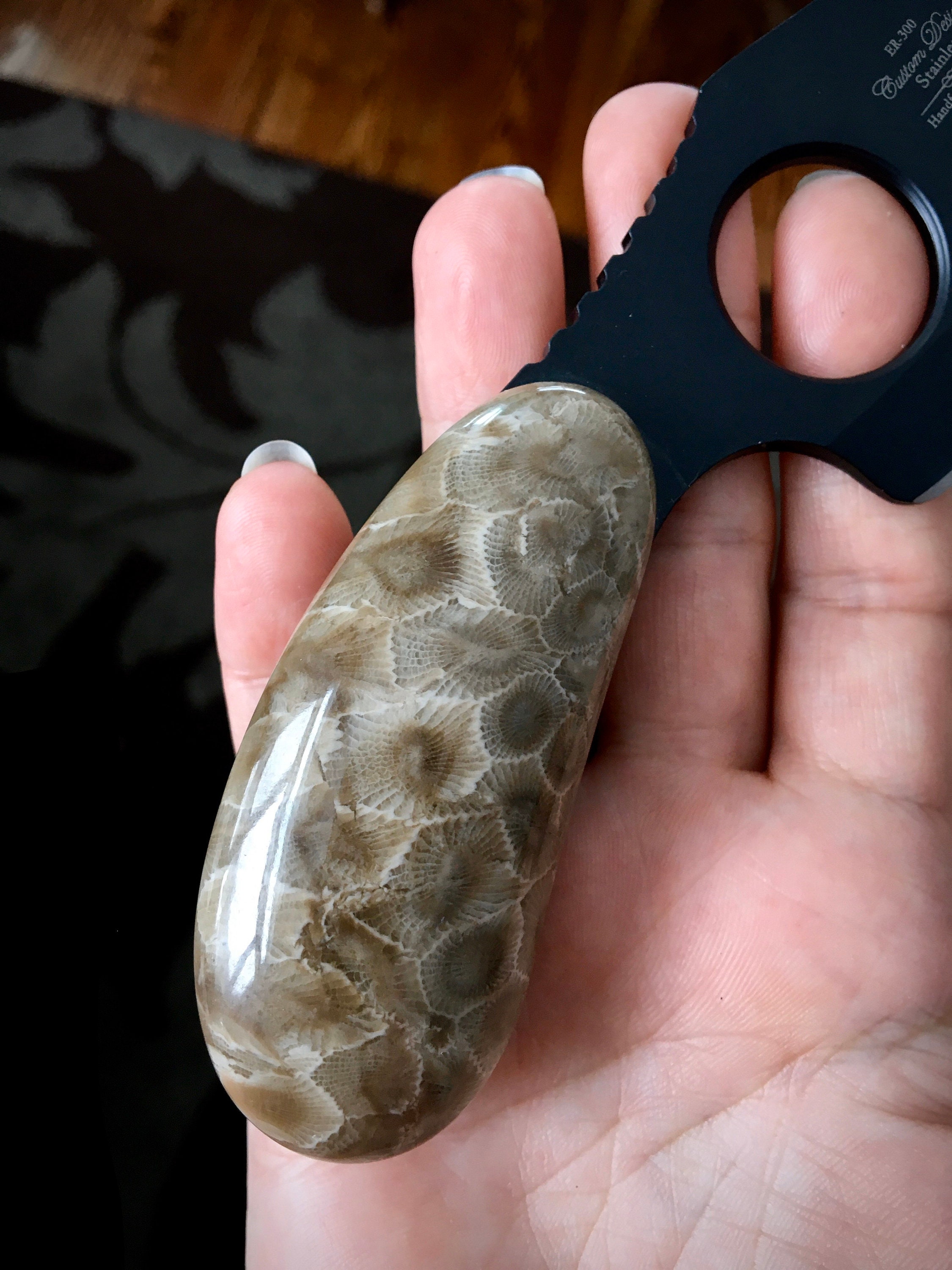 Skinning Knife with Petoskey Stone Handles