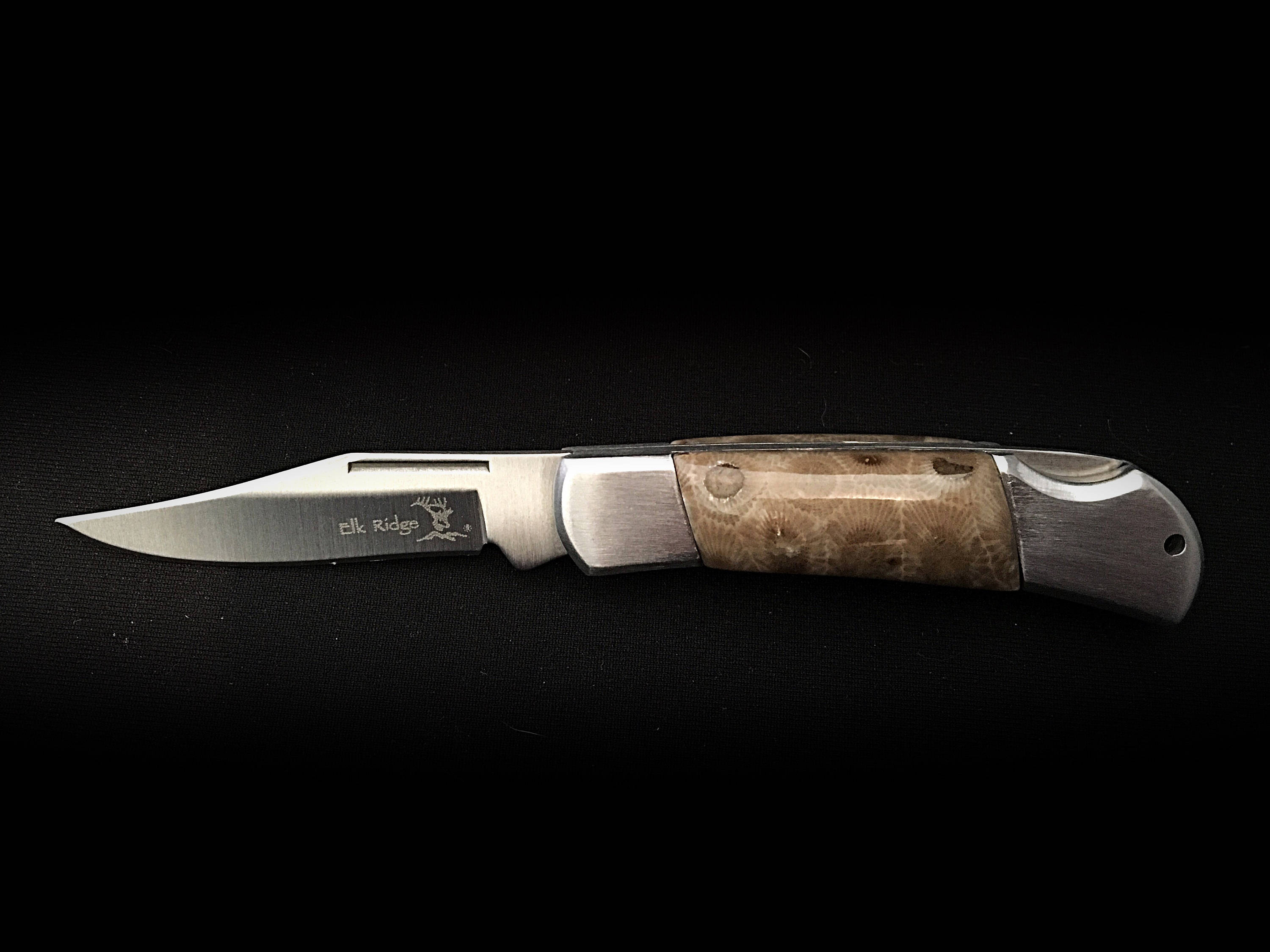 Pocket Knife with Petoskey Stone Handles