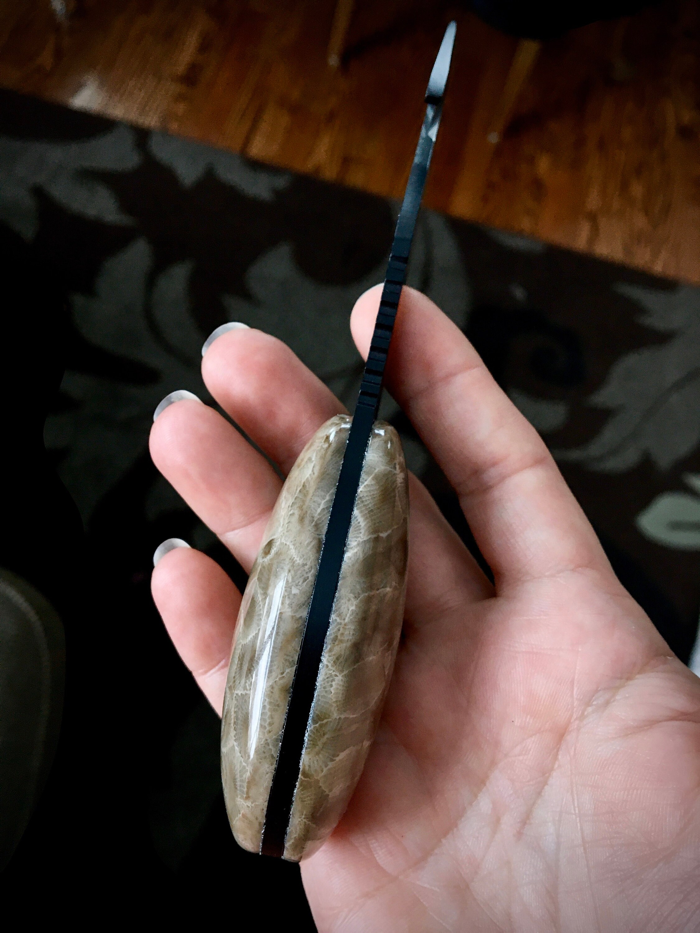 Skinning Knife with Petoskey Stone Handles