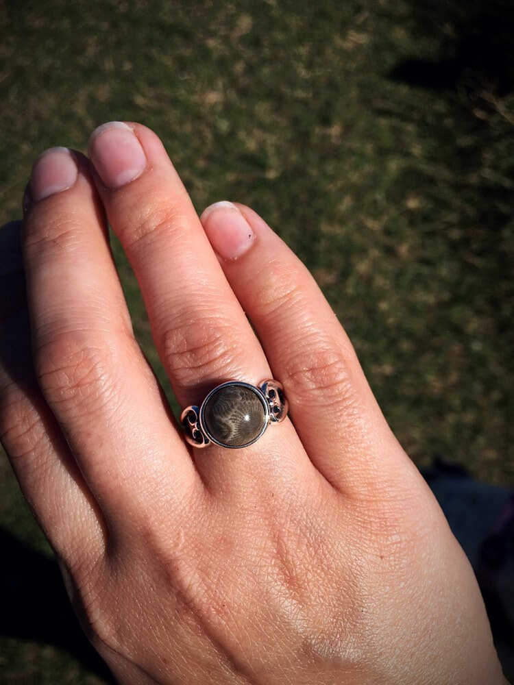 Sterling Silver Petoskey Stone Ring