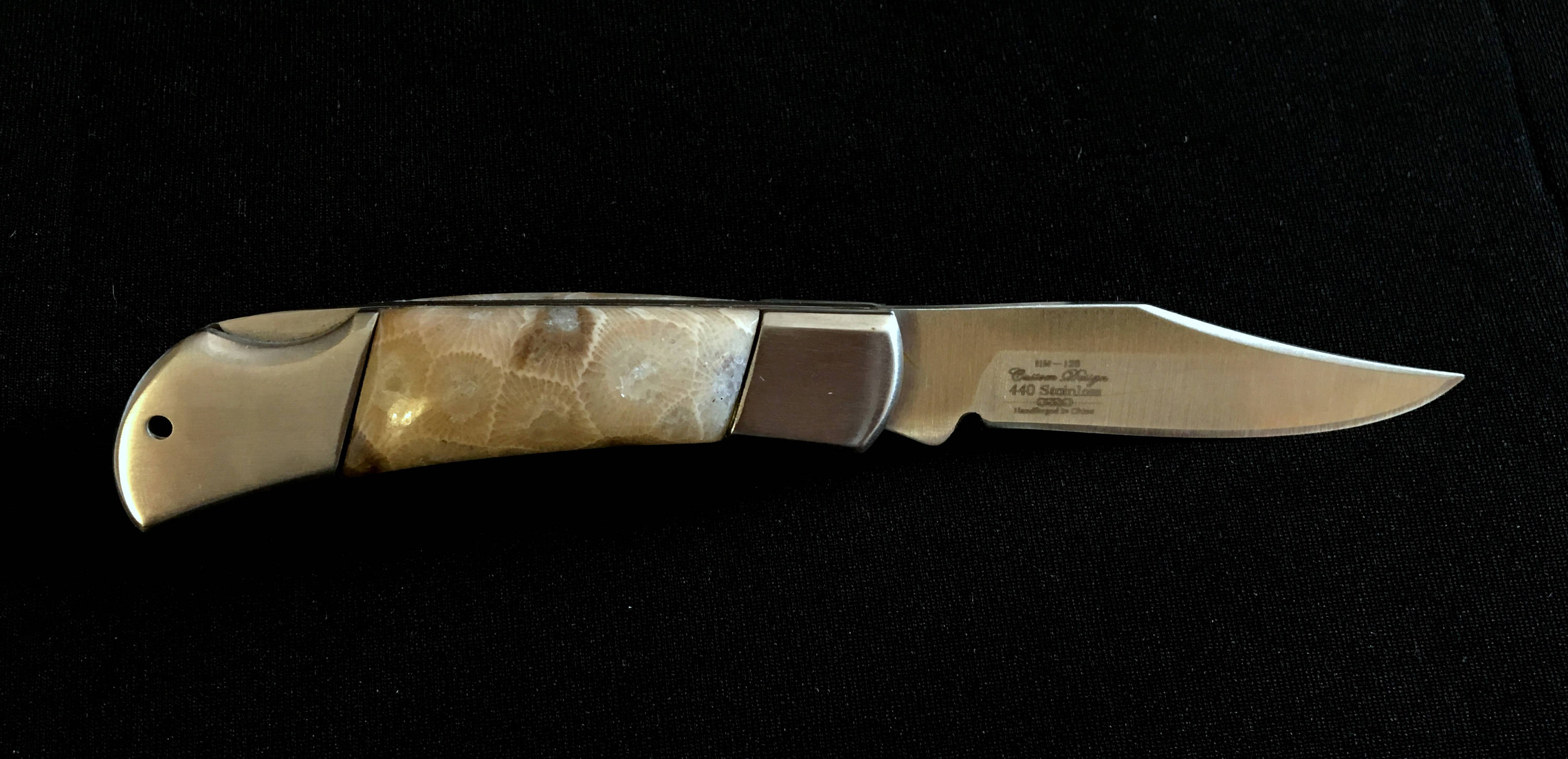 Pocket Knife with Petoskey Stone Handles