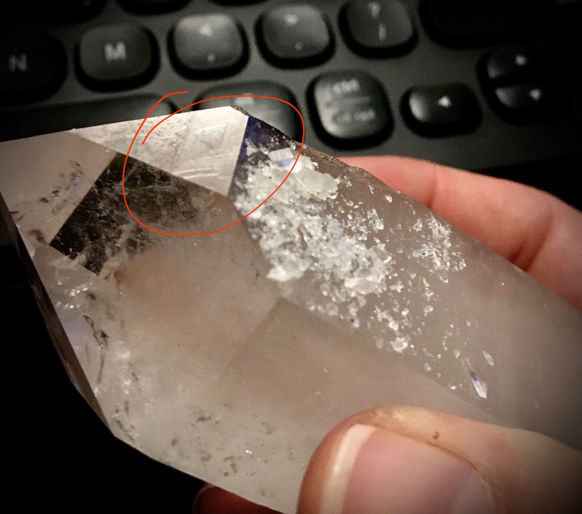 Recorder Keeper Arkansas Quartz Crystal Self Healed Point