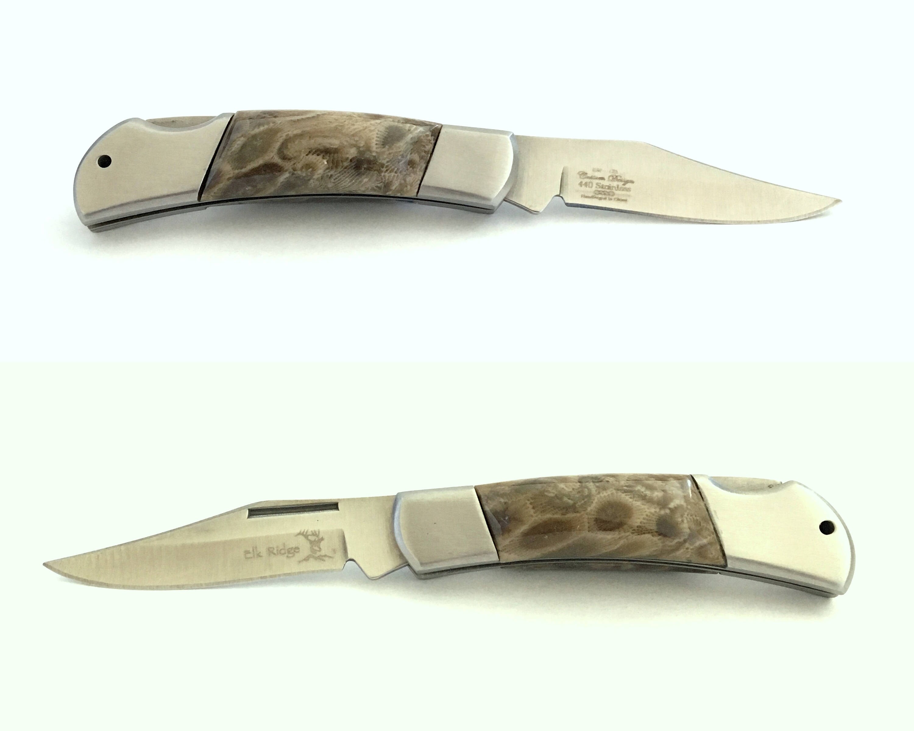 Pocket Knife with Petoskey Stone Handles