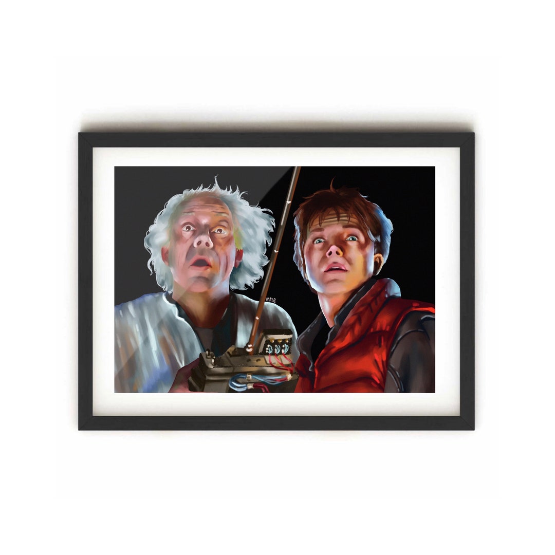 Back to the Future Art Print doc and Marty 80s Handmade Art - Etsy