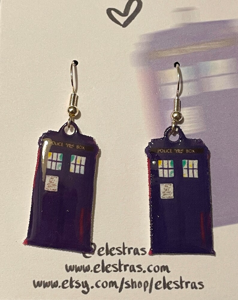 Handmade Doctor Who Earrings Tardis Sterling Silver - Etsy