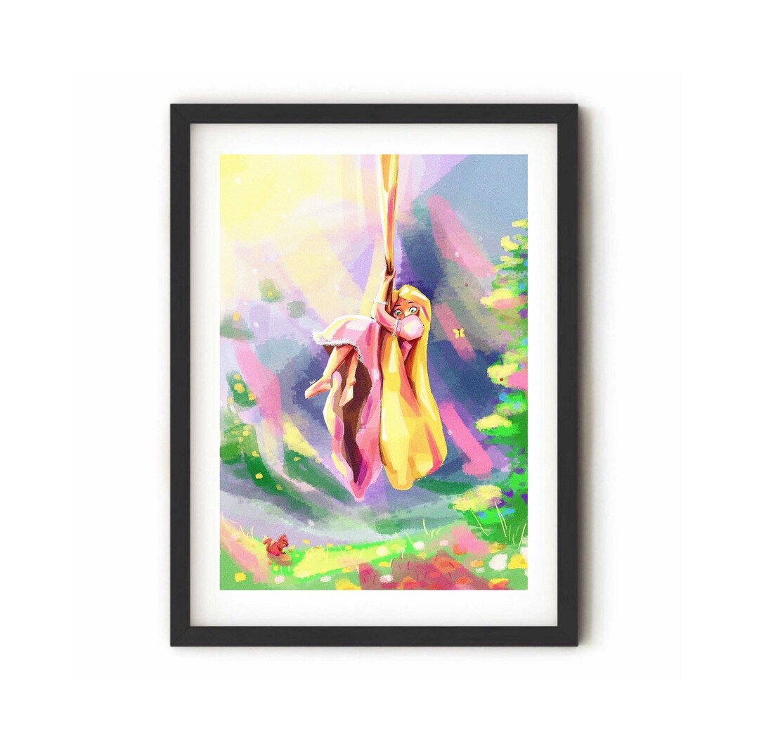 Tangled Rapunzel Art Print disney Fanart Handmade Art A4 Print - Etsy