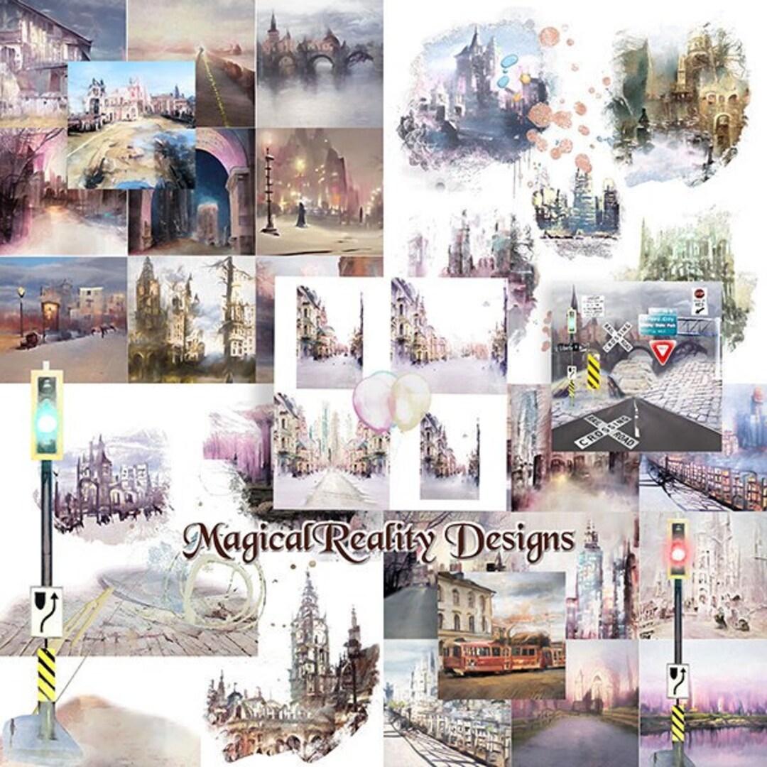 One Way City EXTRAS - Digital Scrapbooking - Photoshop Overlays - City ...