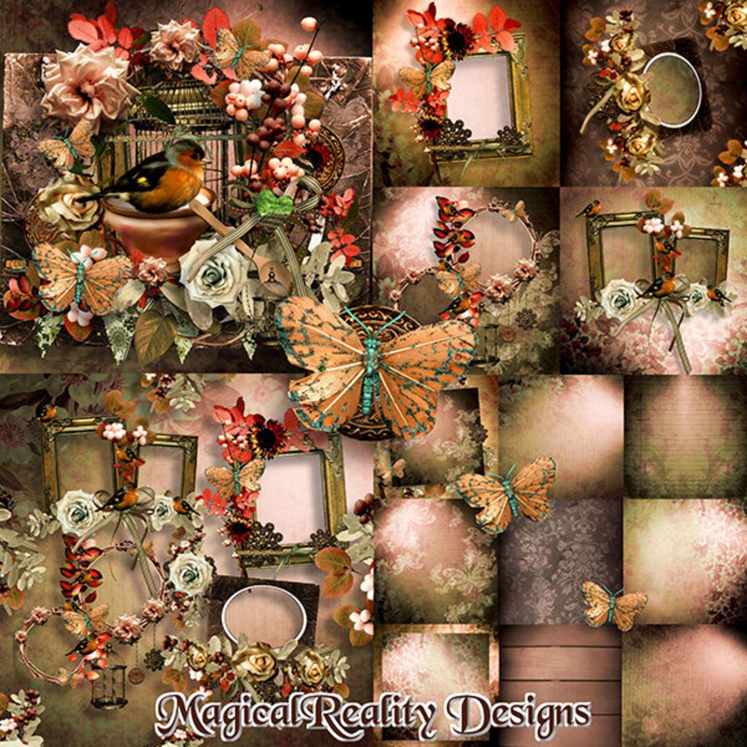 Vintage Autumn BUNDLE - Digital Scrapbook {collection}- Digital Autumn ...
