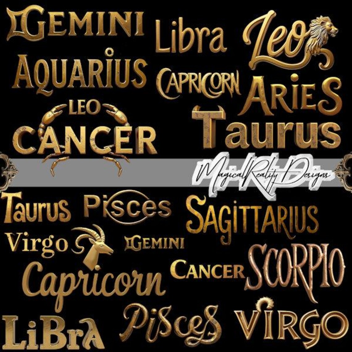 Zodiac - Word Art - Journaling - Astronomy - Horoscope - Junk Journal ...