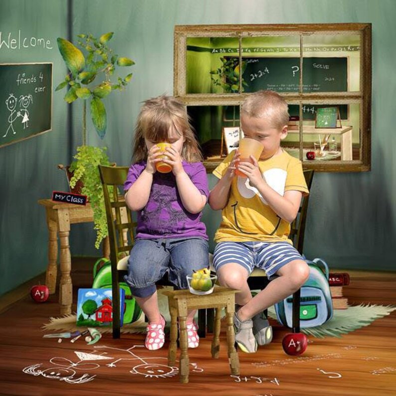 Digital Scrapbook Kit School Kid embellishments PNG Clip - Etsy