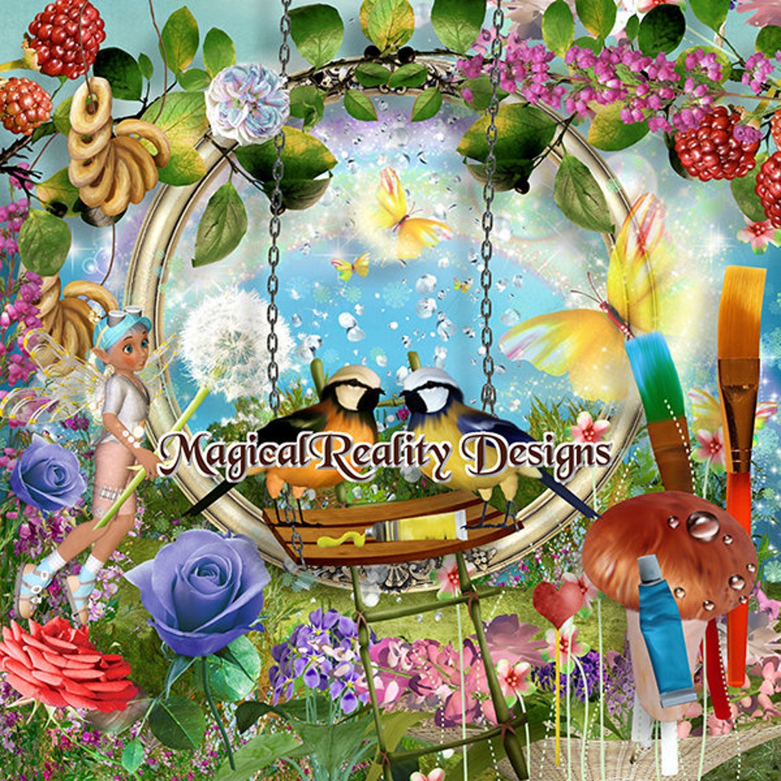 Welcome Spring Embellishments Digital Scrapbook Fantasy Magical ...