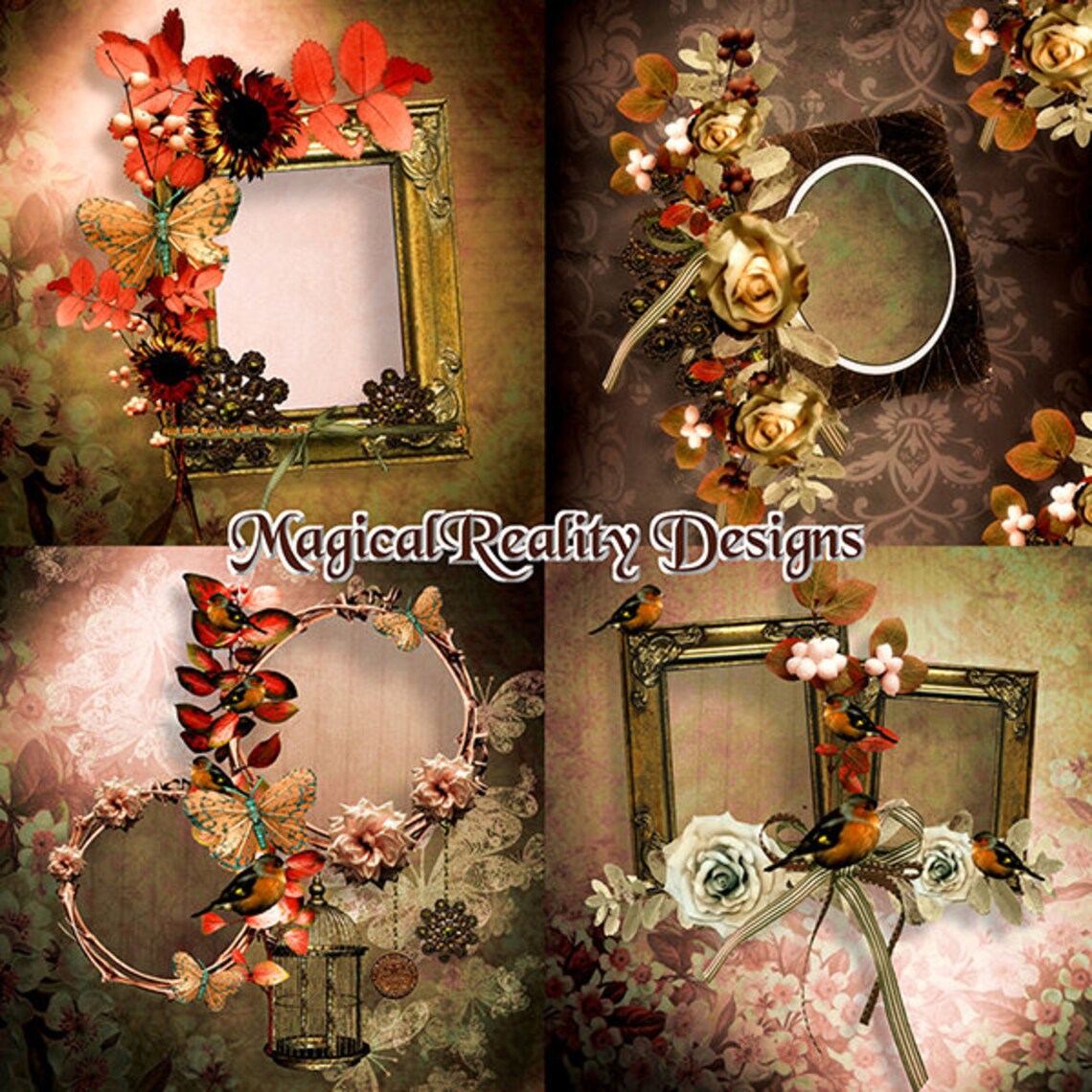 Vintage Autumn BUNDLE Digital Scrapbook collection | Etsy