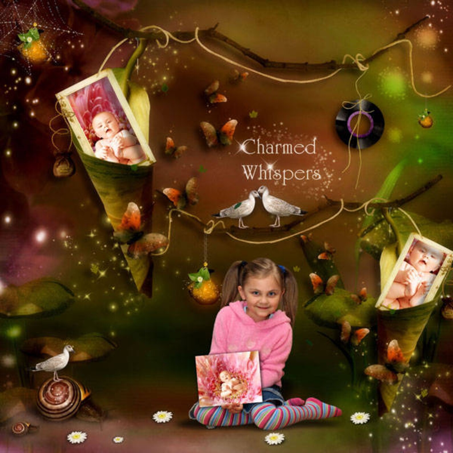 Digital Scrapbook Kit charmed Whispers embellishments PNG | Etsy