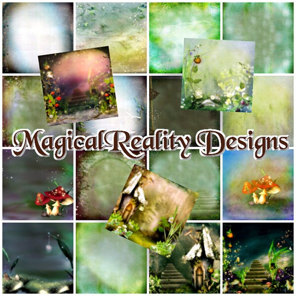 Digital Fantasy Backgrounds Digital Scrapbook Kit XL - Charmed Whispers ...