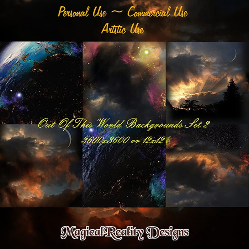 Out of This World Backgrounds Set 2 Digital Fantasy - Etsy UK