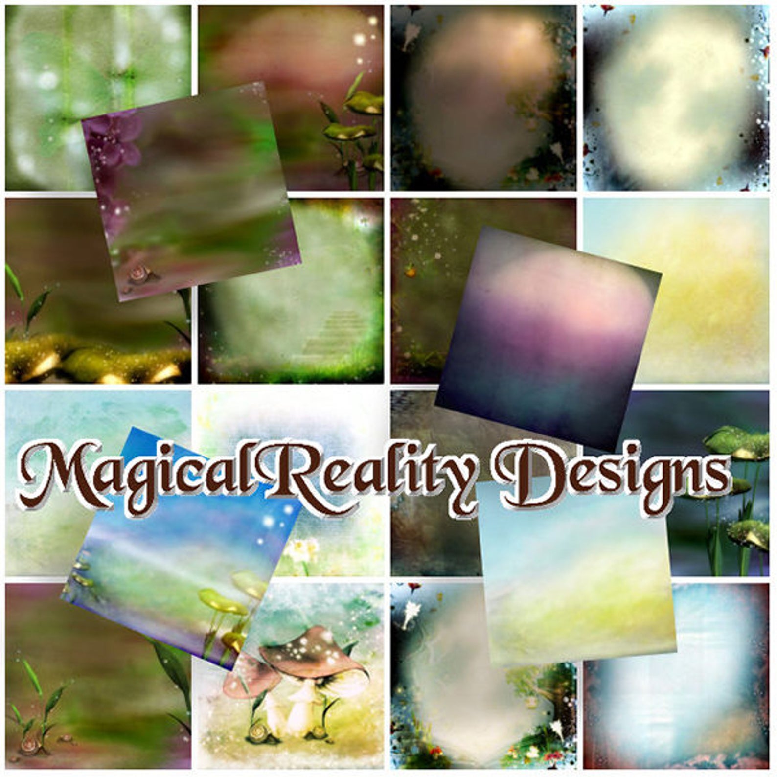 Digital Fantasy Backgrounds Digital Scrapbook Kit XL - Charmed Whispers ...