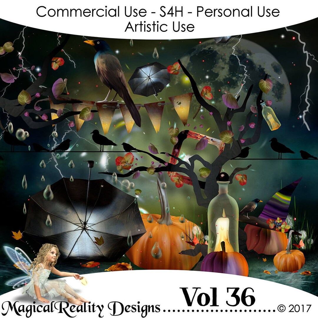 Commercial Use Vol 36 - Halloween Clipart - PNG Files - Digital ...