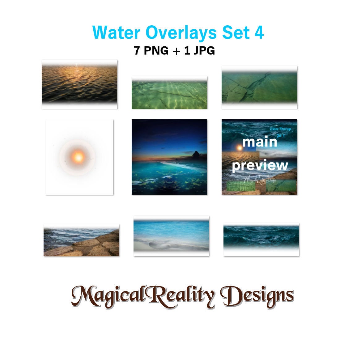 Water Overlays Set 4 - Photoshop Overlays - Digital Scrapbooking ...