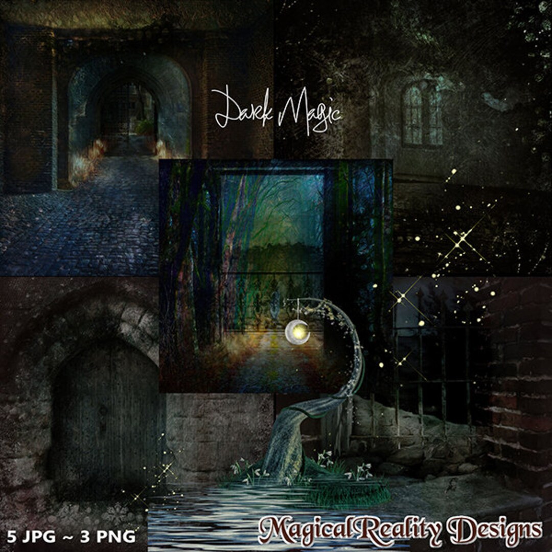 Dark Magic Digital Backgrounds Fantasy Magic Sparkles - Etsy