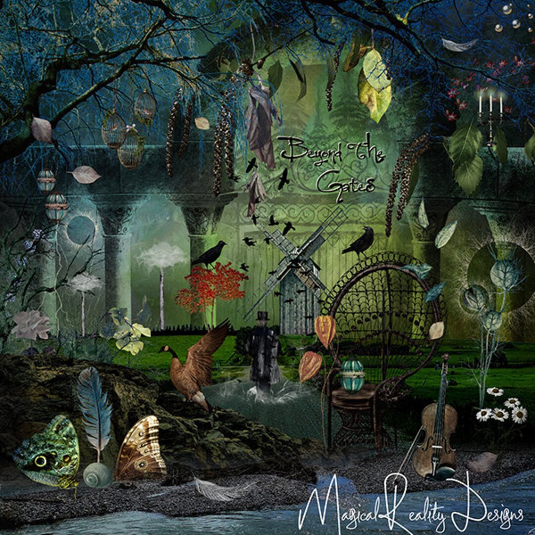 Beyond the Gates Digial Scrapbook Kit - Fantasy Scrapbook - Magical ...