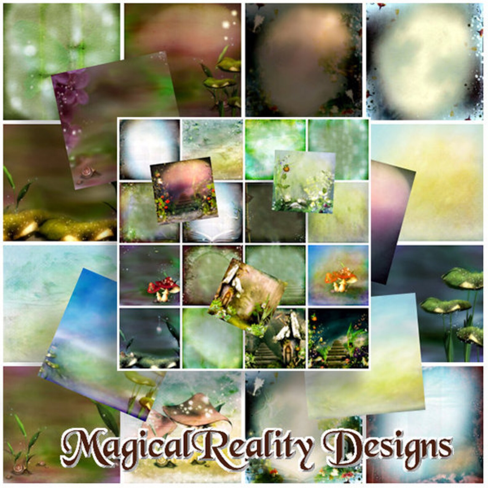 Digital Fantasy Backgrounds Digital Scrapbook Kit XL - Charmed Whispers ...