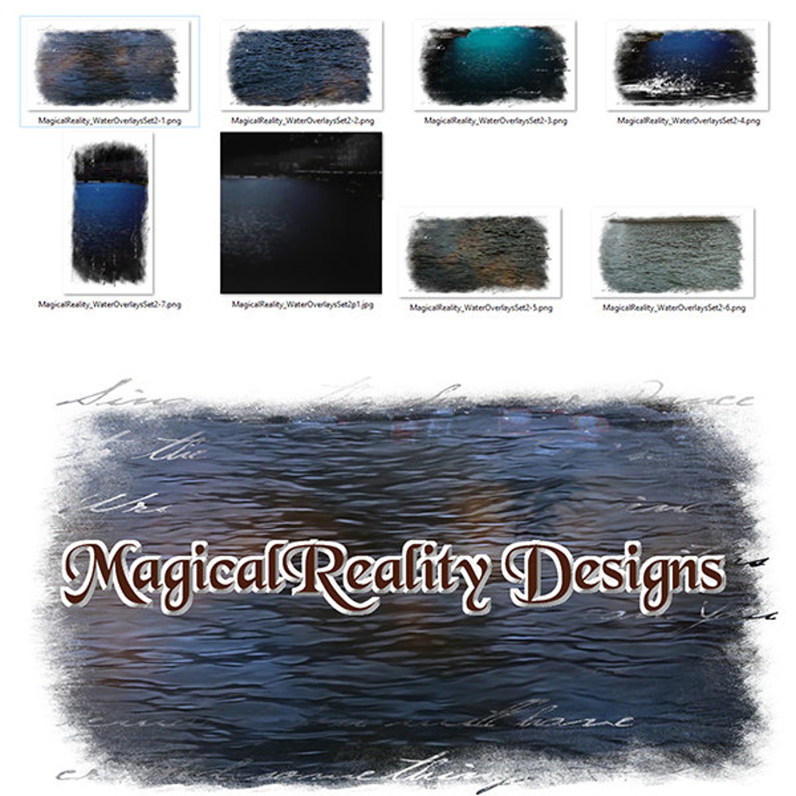 Water Overlays Set 2 - WITH SCRIPT - Photoshop Overlays - Digital ...