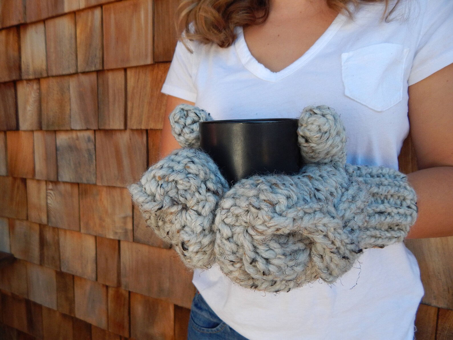 Mittens for Women Wrist Warmers Hand Warmers Gray Marble - Etsy