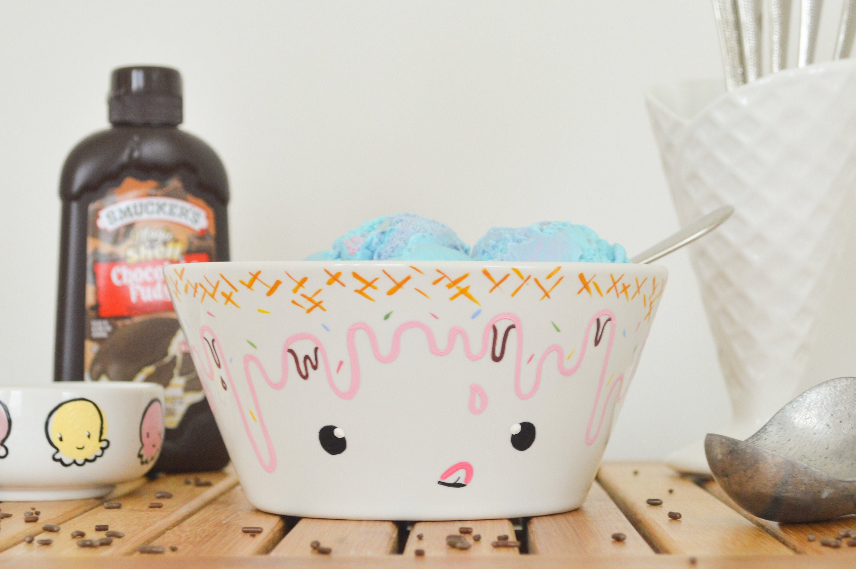 Face Ice Cream Bowl Ice Cream Collection Hand Painted Ice | Etsy