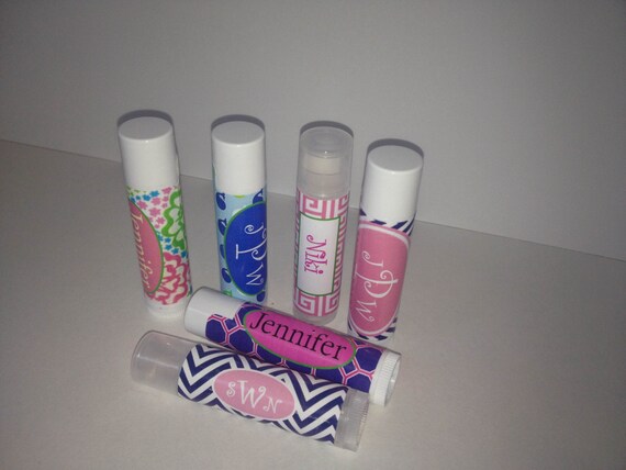 Items similar to 48 Preppy Personalized Lip Balms- 5 flavors to choose ...