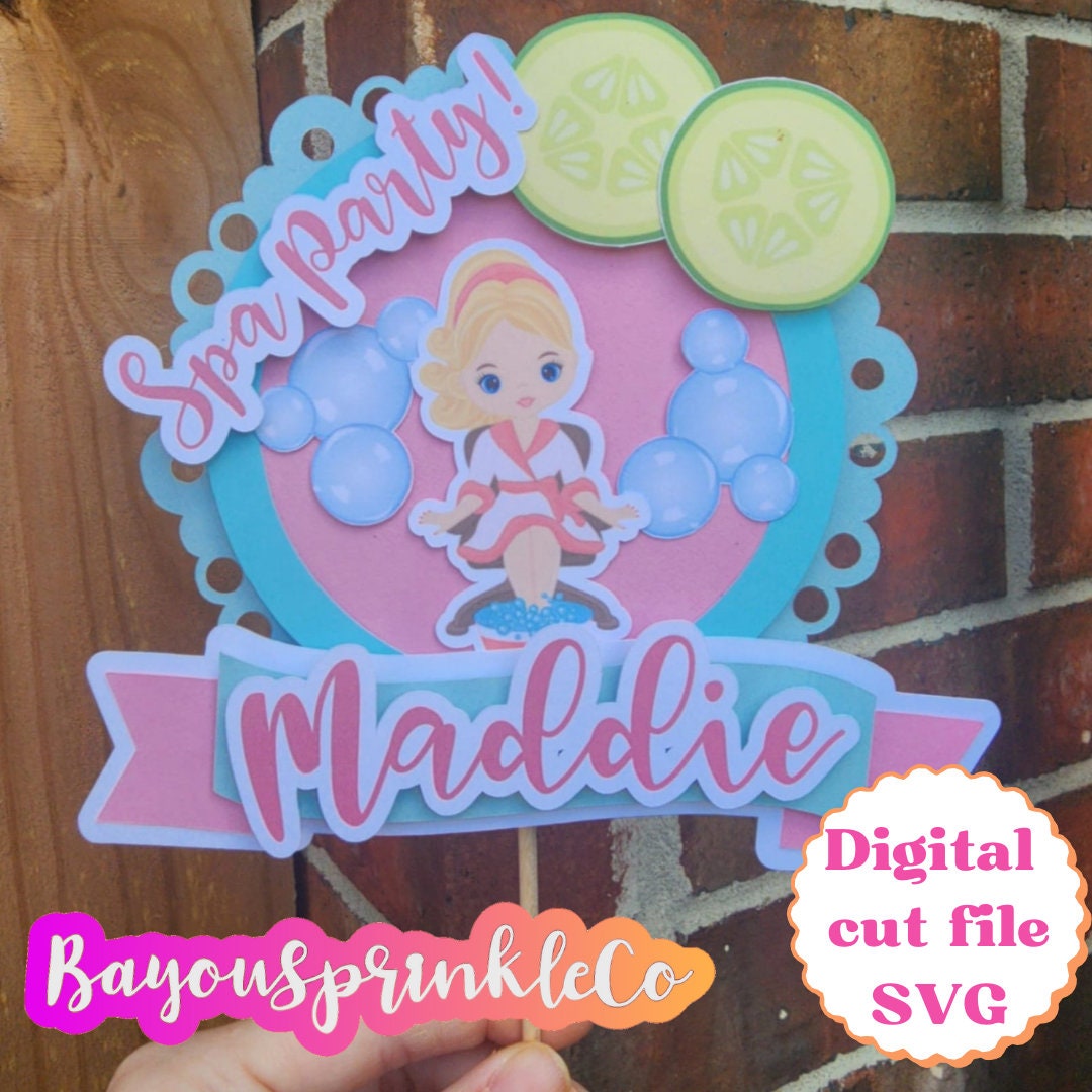 Spa Party Cake Topper SVG - Etsy